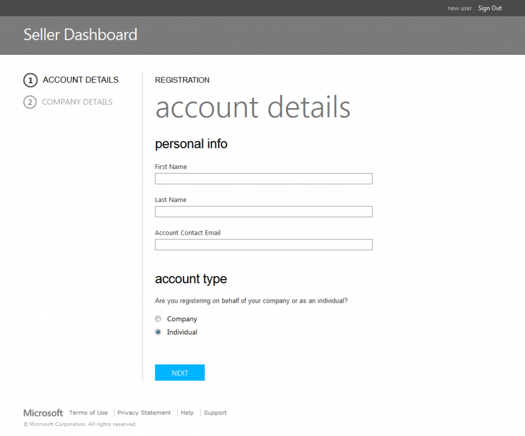 [Office用アプリ]Seller Dashboardの販売者アカウントを作成する。 | 初心者備忘録